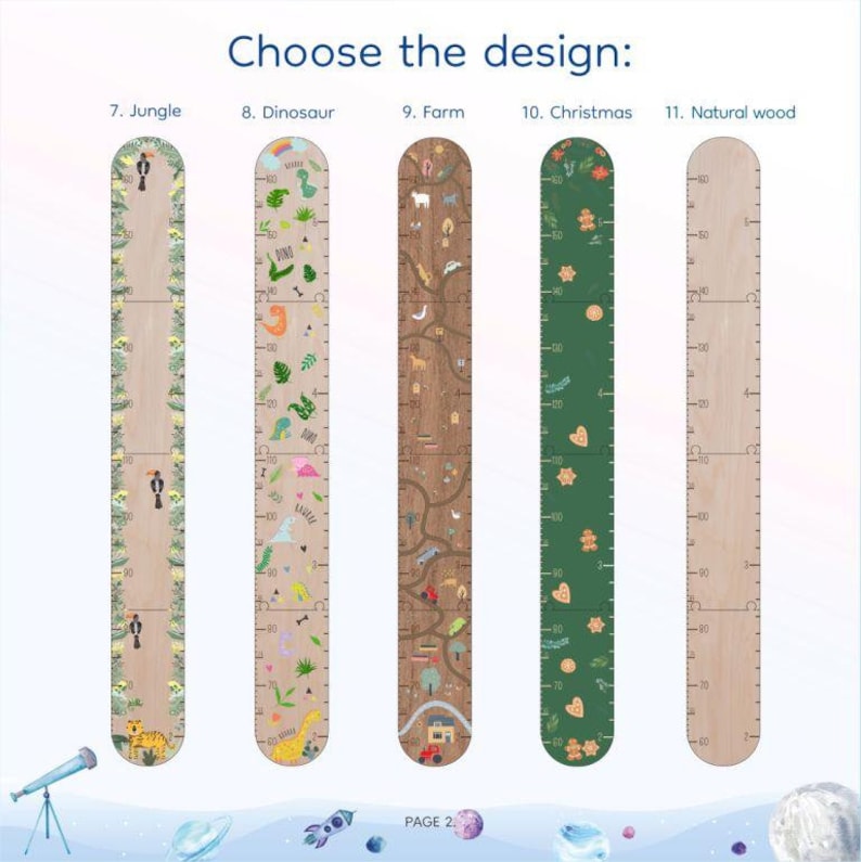 Wooden Growth Chart for Kids, Personalized Growth Chart Ruler, Kids ...