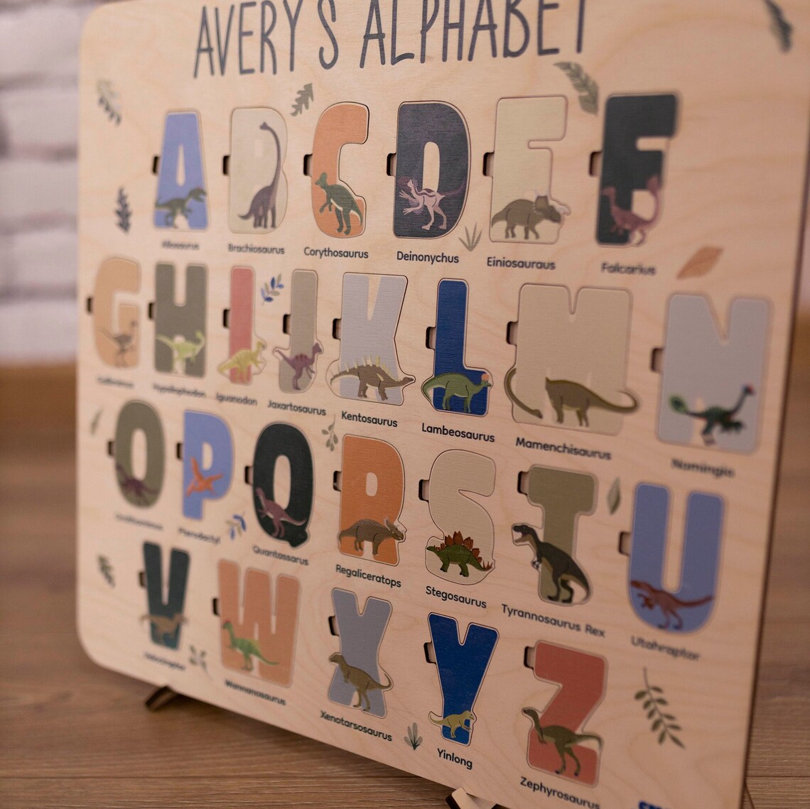 Jungle Alphabet Puzzle Board for Kids, Wooden English ABC Learning ...