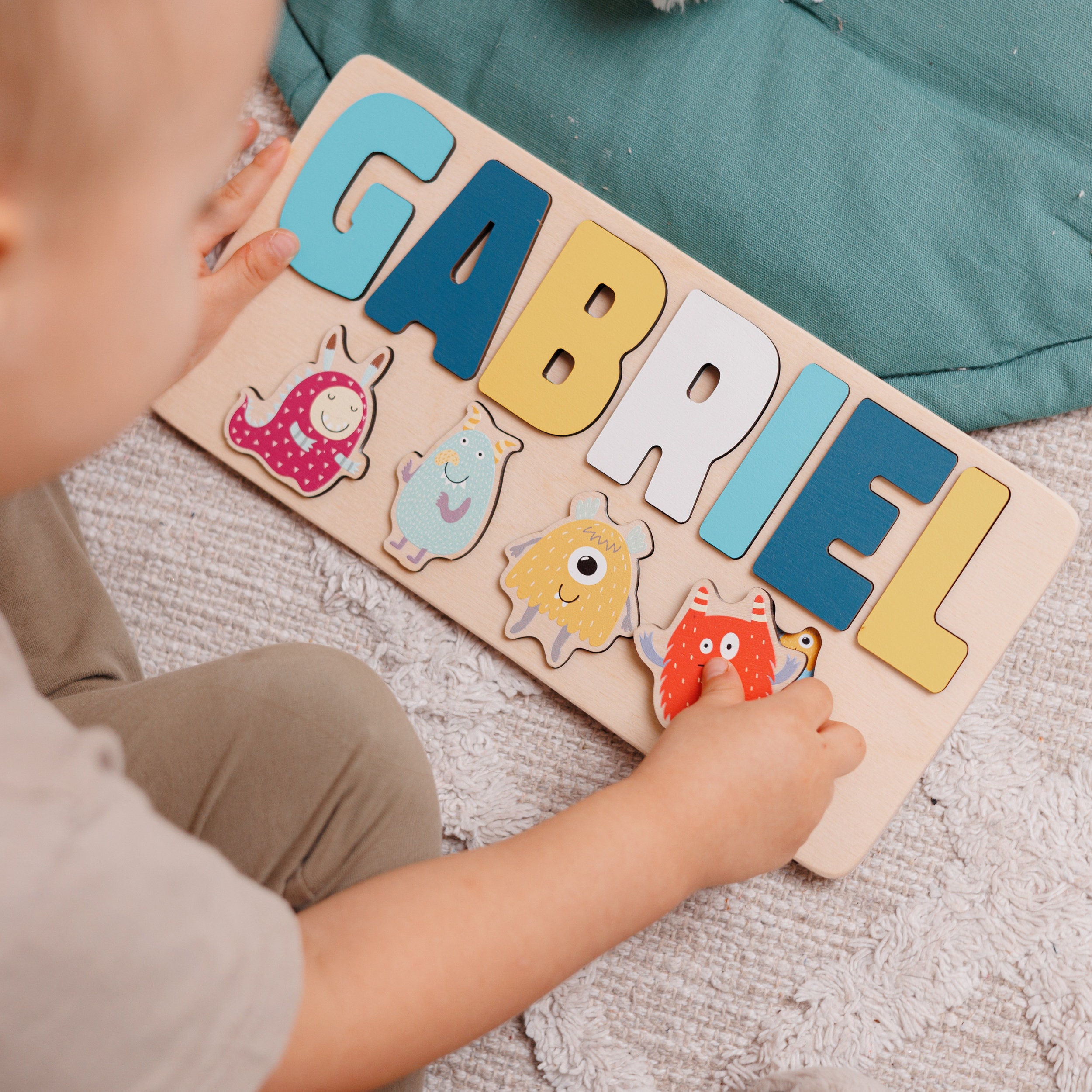 Personalized Name Puzzle With Pegs, Toddler Name Puzzle, Baby Shower ...