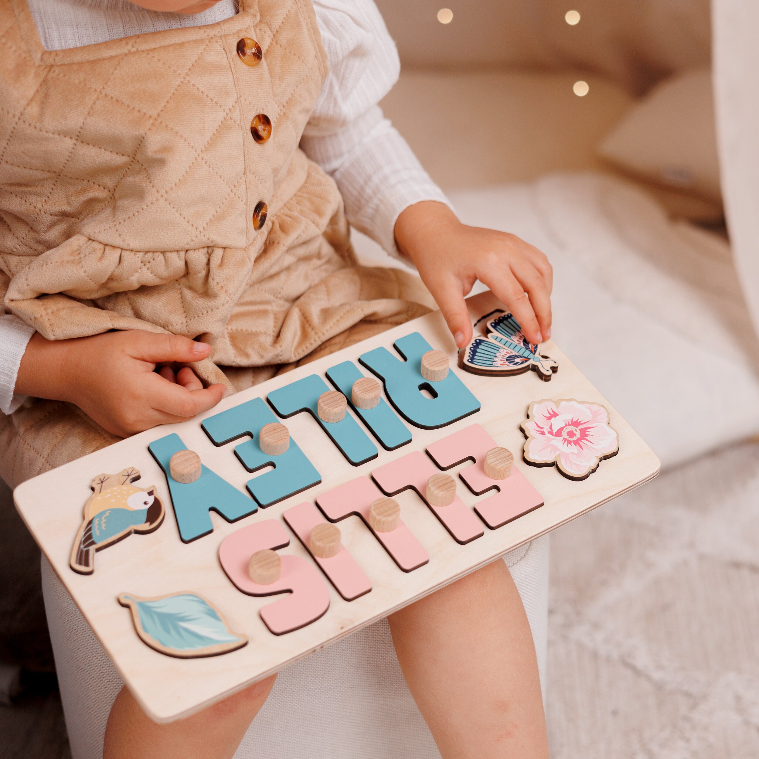 Personalized Name Puzzle With Pegs, Toddler Name Puzzle, Baby Shower ...