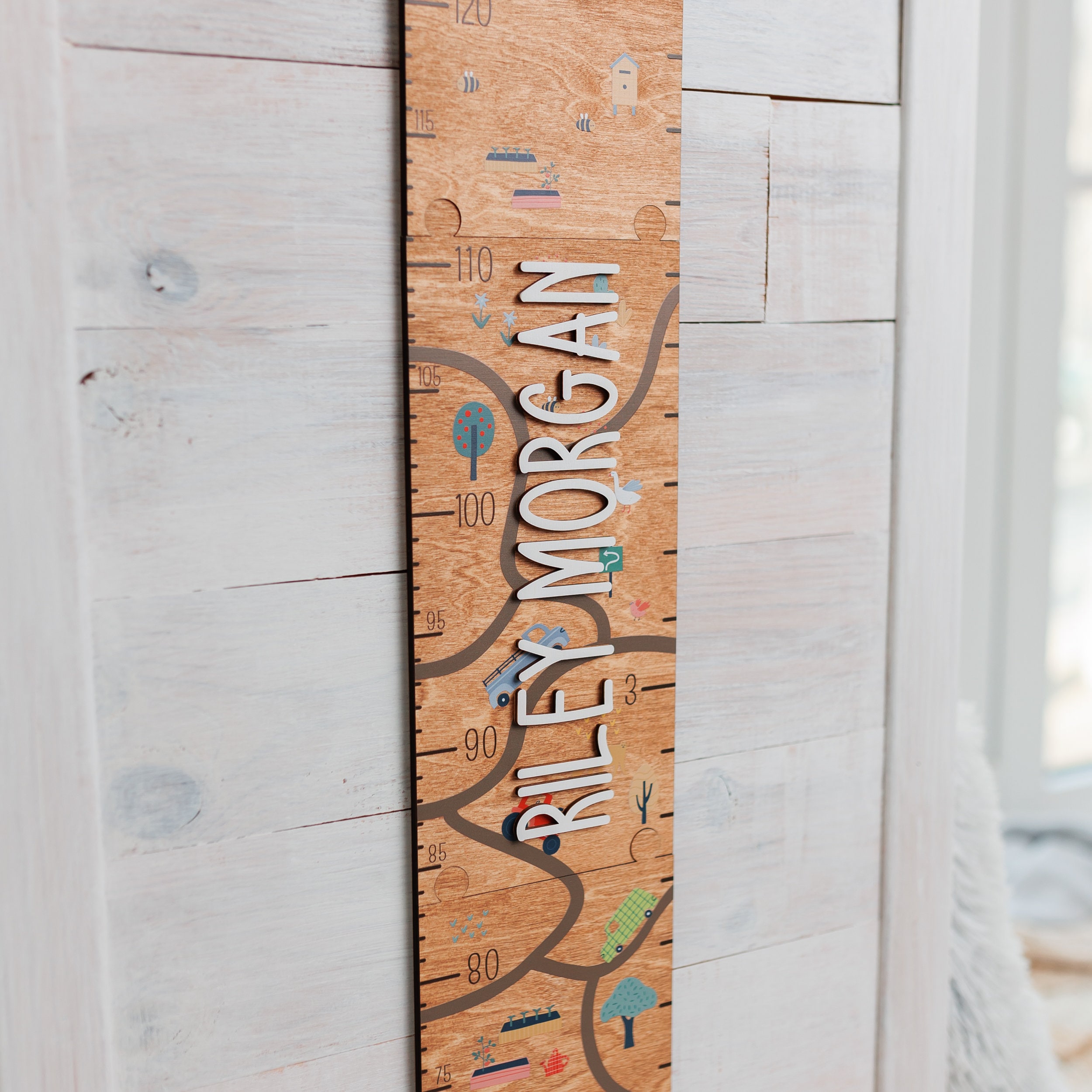 Wooden Growth Chart for Kids, Personalized Growth Chart Ruler, Kids ...