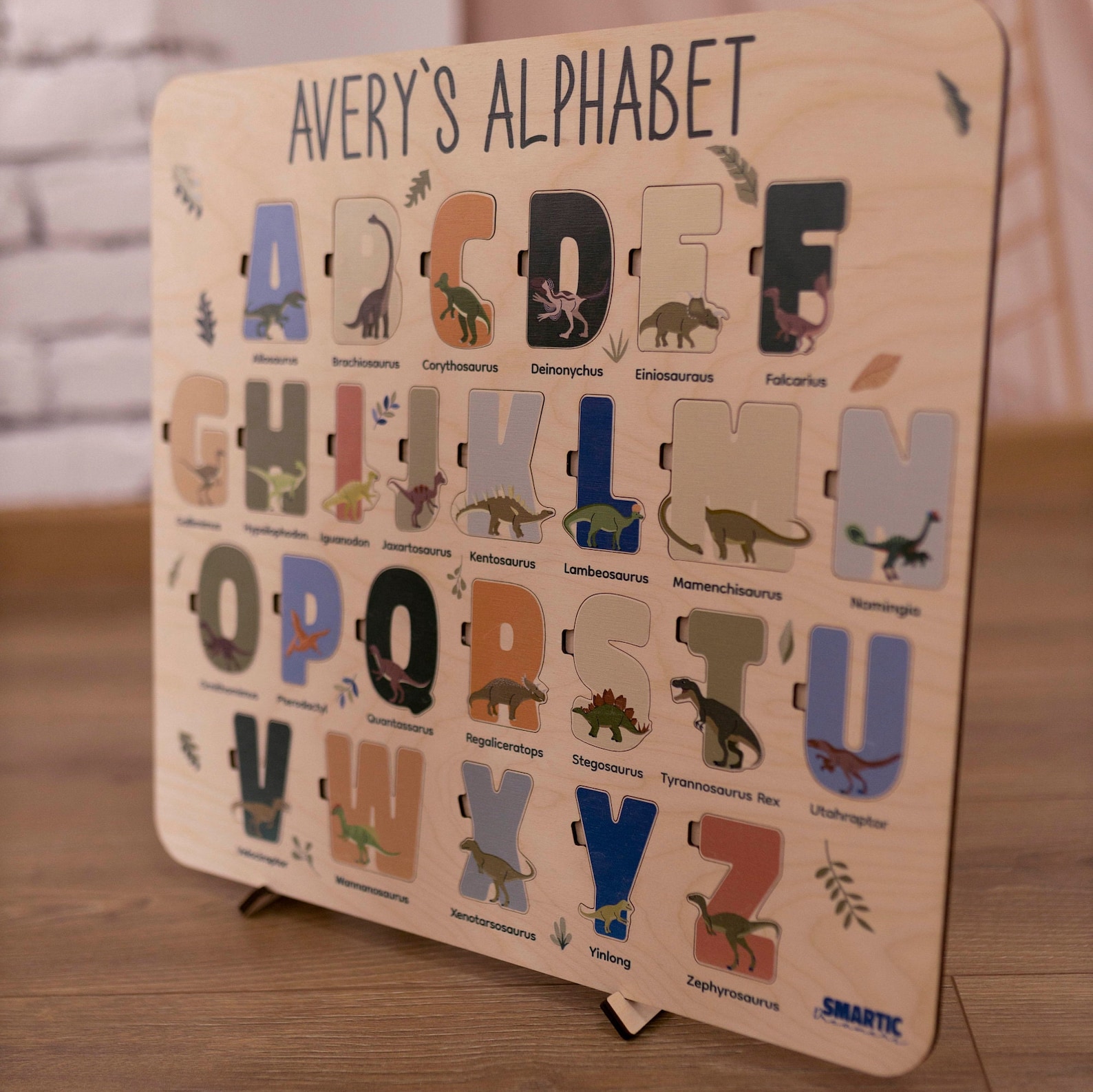Jungle Alphabet Puzzle Board for Kids, Wooden English ABC Learning ...