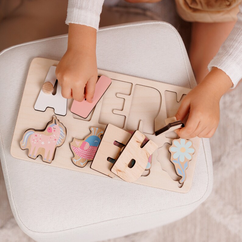 Wooden Baby Name Puzzle: Ocean Nursery Decor, Montessori Toy - Etsy