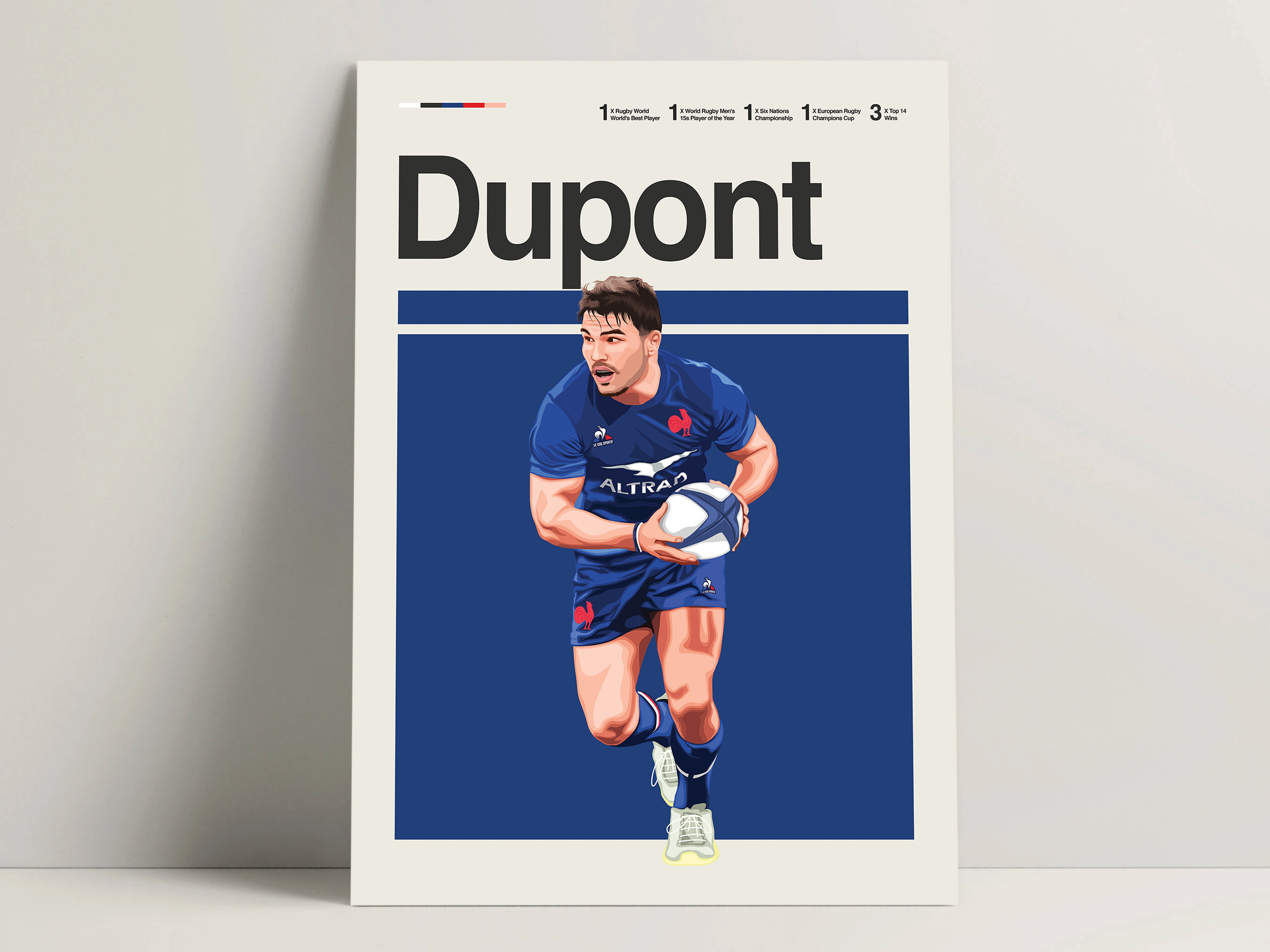 Antoine Dupont Poster, Rugby Poster, Modern French Rugby Print ...