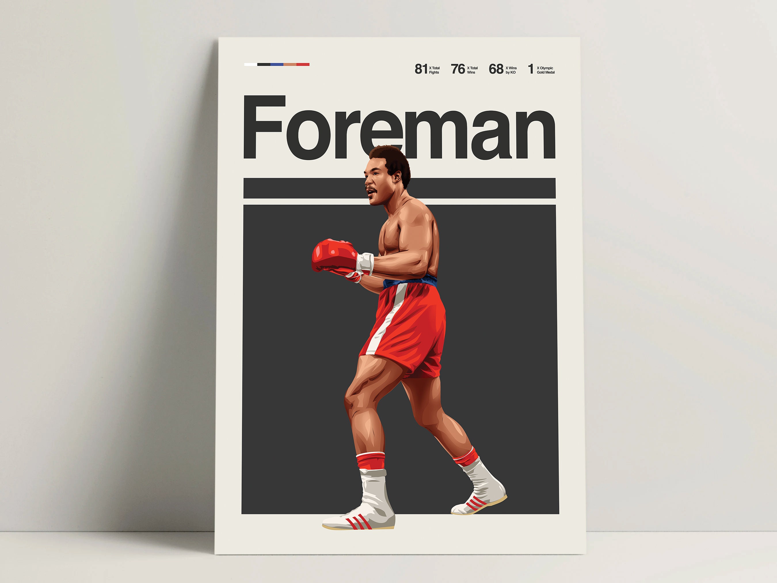 George Foreman Poster, Boxing Poster, Modern Boxing Print, Minimalist ...