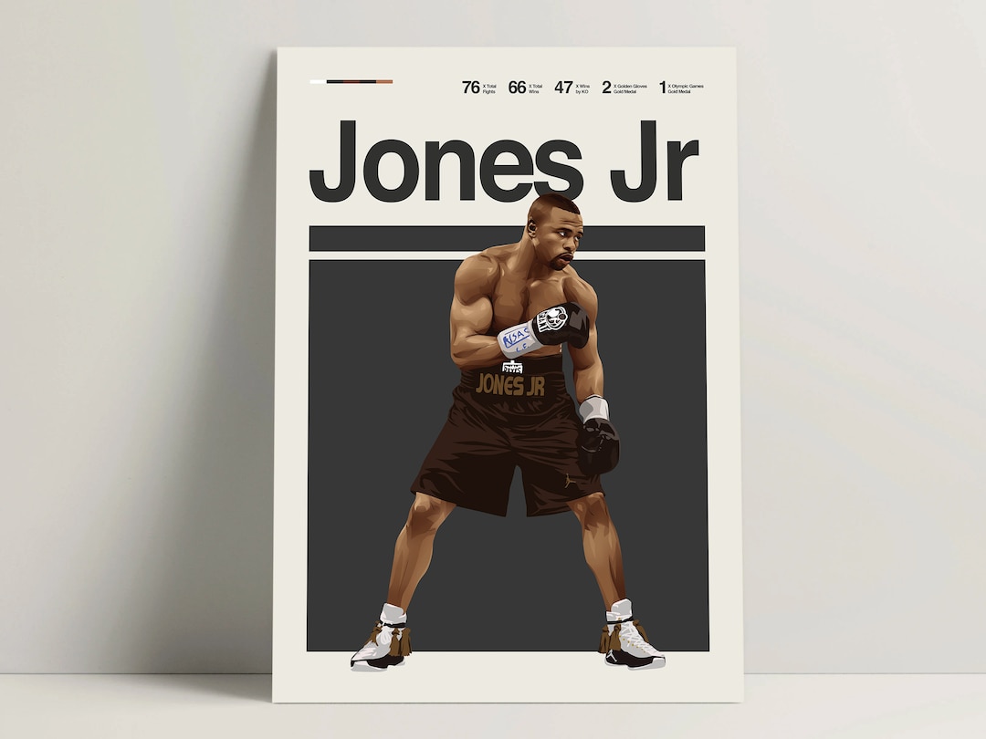 Roy Jones Jr Poster, Boxing Poster, Modern Boxing Print, Minimalist ...