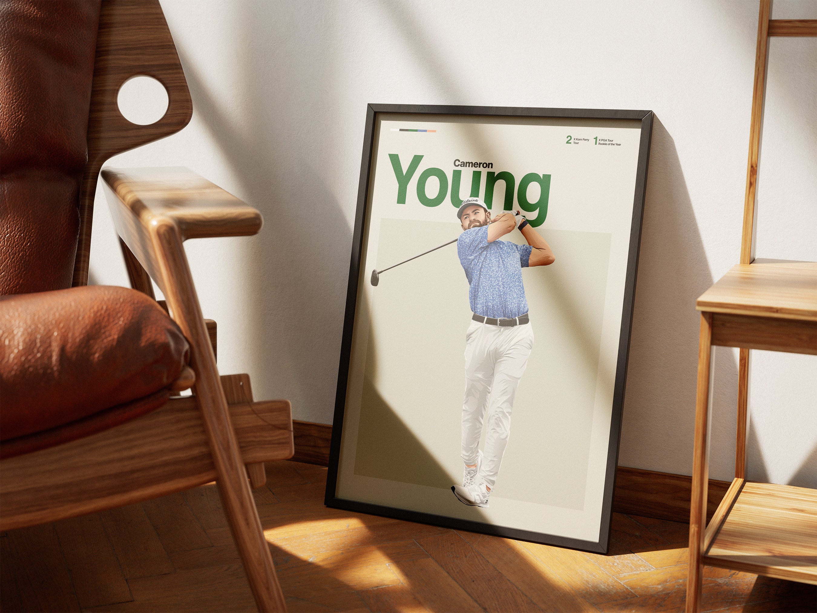 Cameron Young Poster, Golf Poster, Modern Golf Print, Minimalist Golf ...