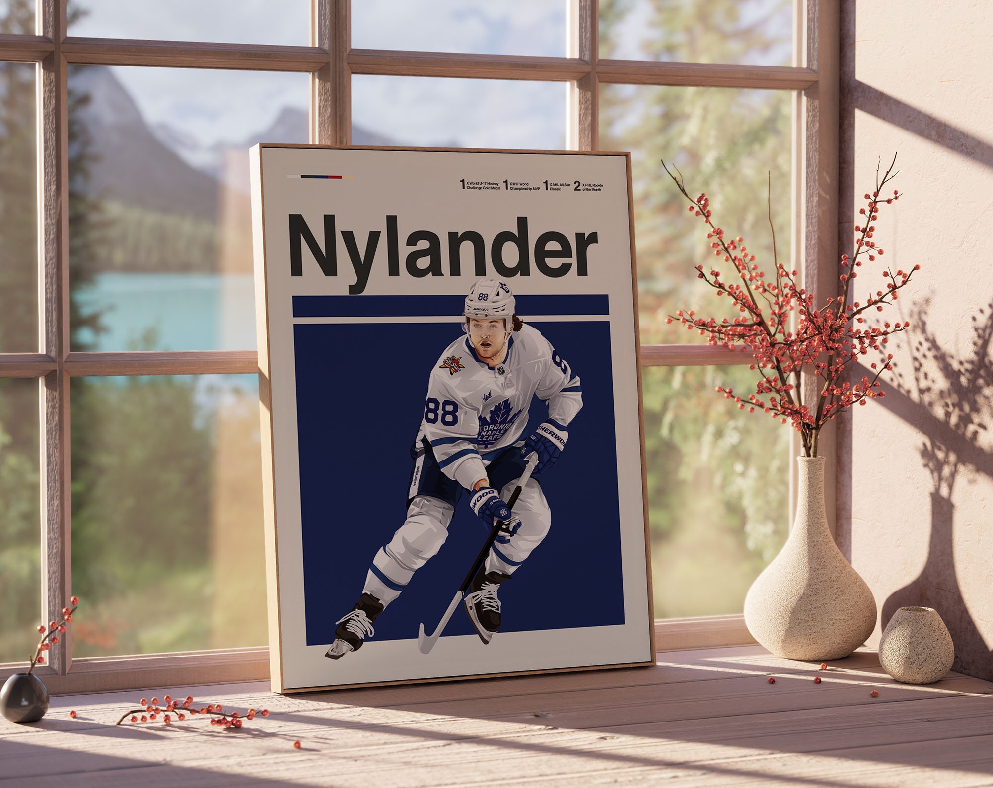 William Nylander Poster, Hockey Poster, Modern Hockey Print Minimalist ...