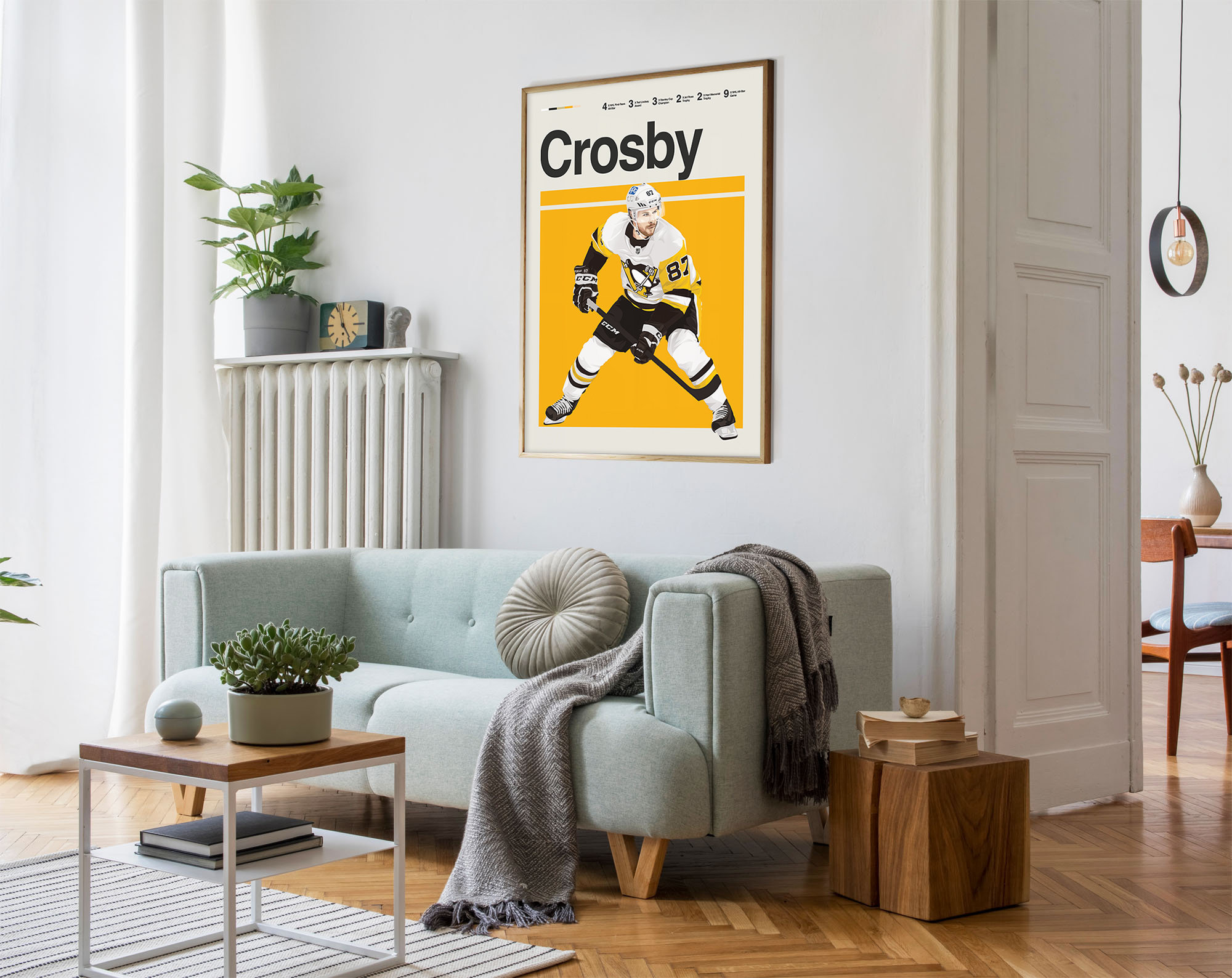 Sidney Crosby Poster, Hockey Poster, Modern Hockey Print, Minimalist ...