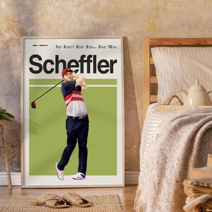 Scottie Scheffler Poster, Golf Poster, Modern Golf Print, Scheffler ...