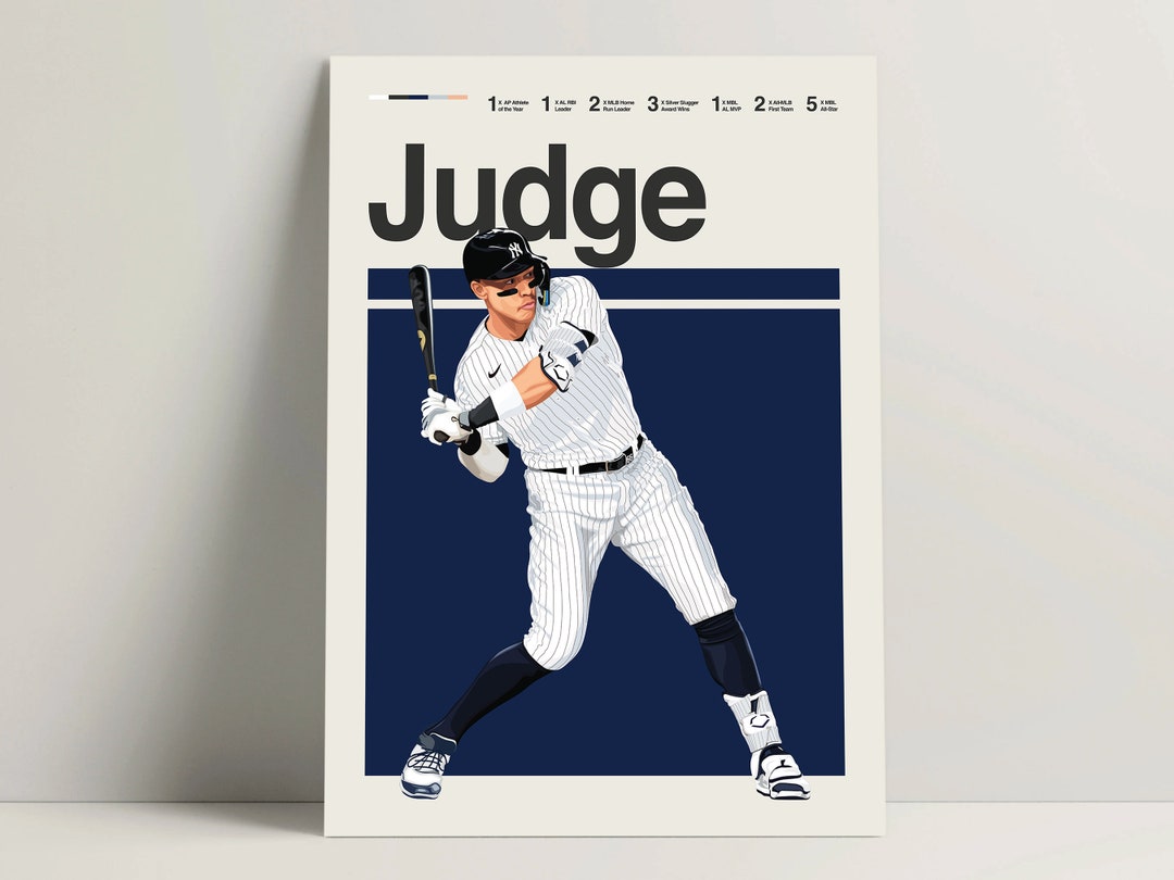 Aaron Judge Poster, Baseball Poster, MBL Baseball Print, Baseball Wall ...