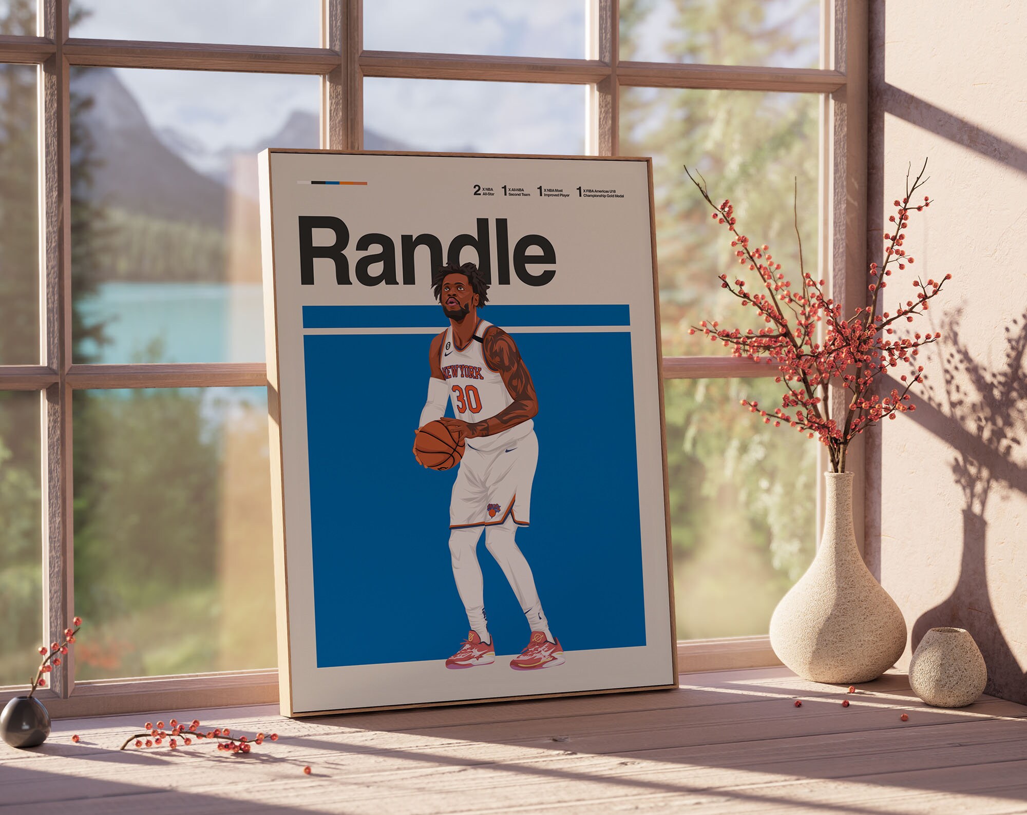Julius Randle Poster, Basketball Poster, NBA Basketball Print ...