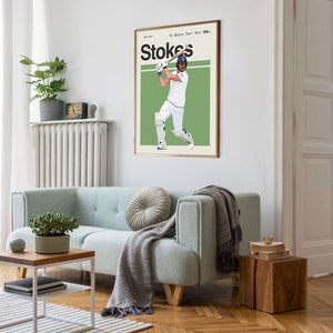 Ben Stokes Poster, Cricket Poster, England Cricket Team Wall Art ...