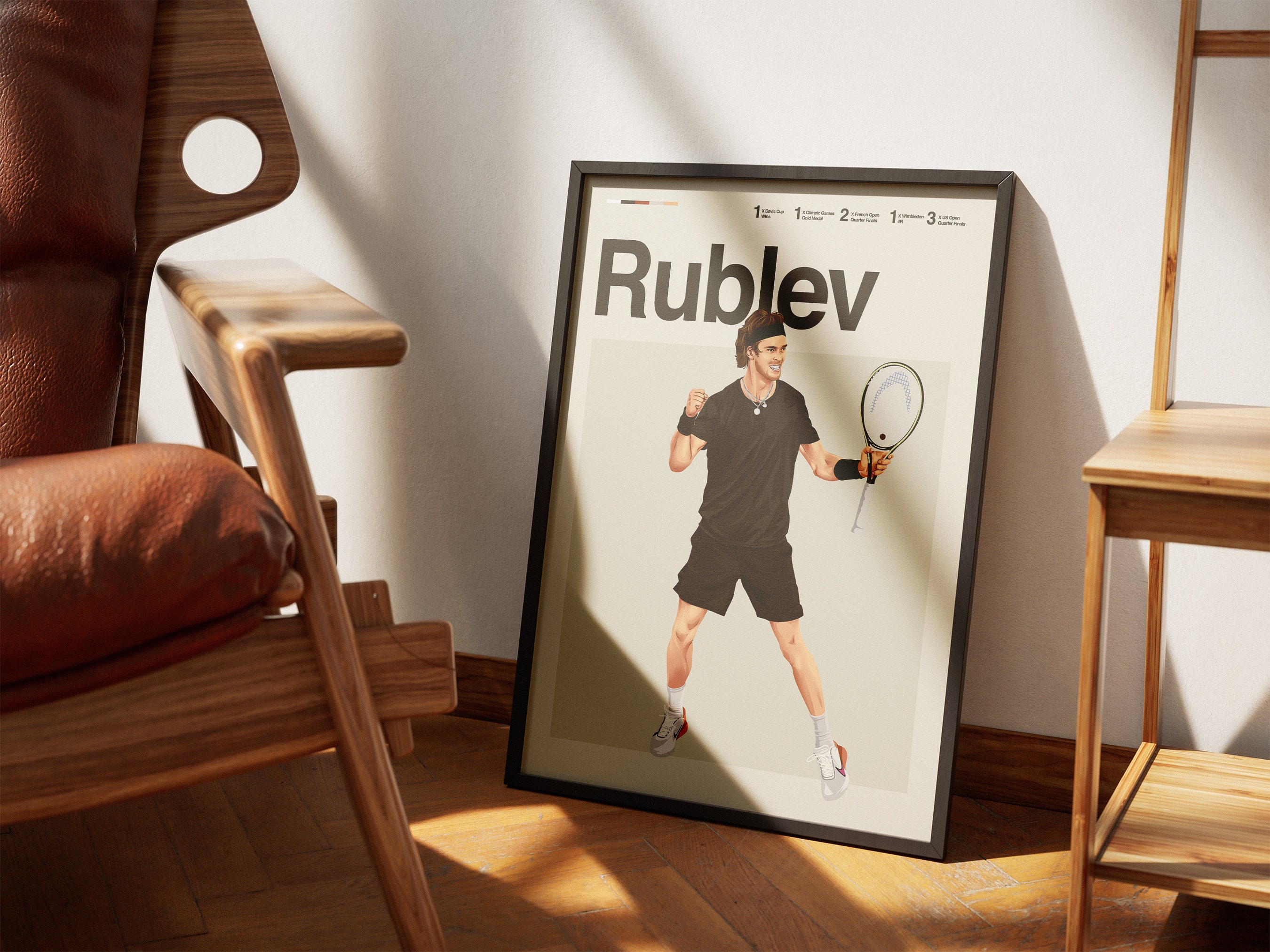 Andrey Rublev Poster, Tennis Poster, Modern Tennis Print, Minimalist ...