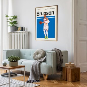 Jalen Brunson Poster, Basketball Poster, NBA Basketball Print ...