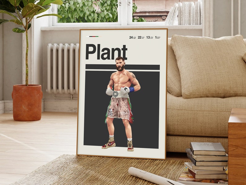 Caleb Plant Poster, Boxing Poster, Modern Boxing Print, Minimalist ...