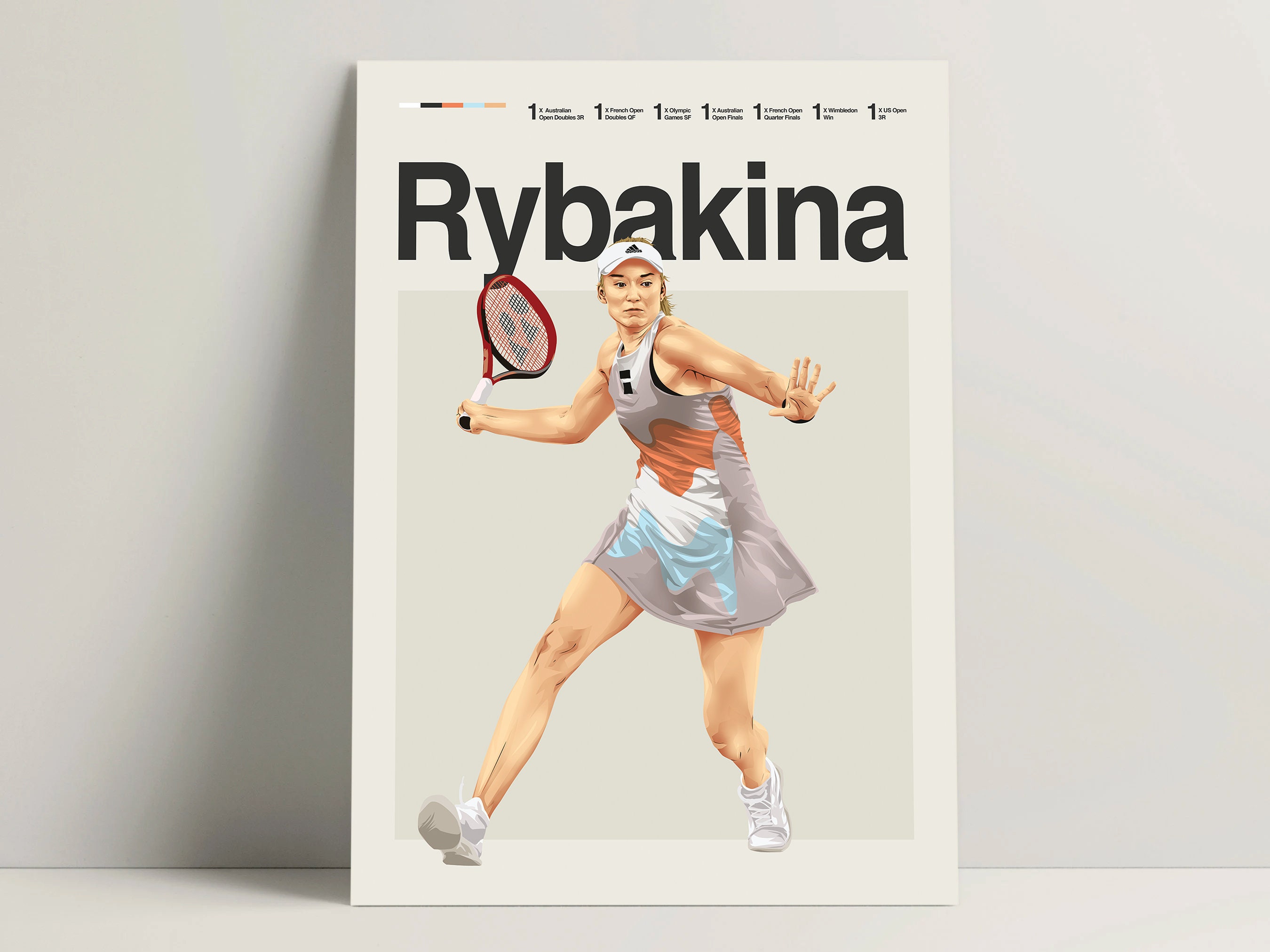Elena Rybakina Poster, Tennis Poster, Modern Tennis Print, Minimalist ...
