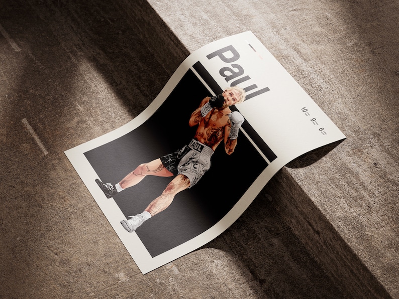 Jake Paul Poster, Boxing Poster, Modern Boxing Print, Minimalist Boxing ...
