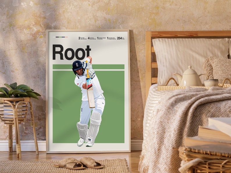 Joe Root Poster, Cricket Poster, England Cricket Team Wall Art, Cricket ...