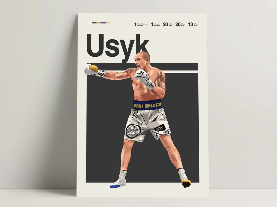 Oleksandr Usyk Poster, Boxing Poster, Modern Boxing Print, Minimalist ...