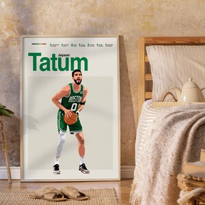 Jayson Tatum Poster, Basketball Poster, NBA Basketball Print ...
