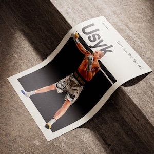 Oleksandr Usyk Poster, Boxing Poster, Modern Boxing Print, Minimalist ...