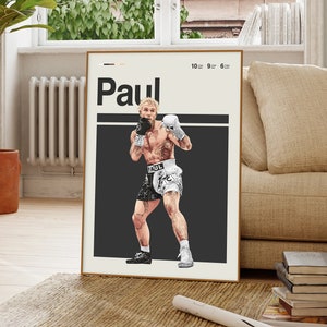 Jake Paul Poster, Boxing Poster, Modern Boxing Print, Minimalist Boxing ...