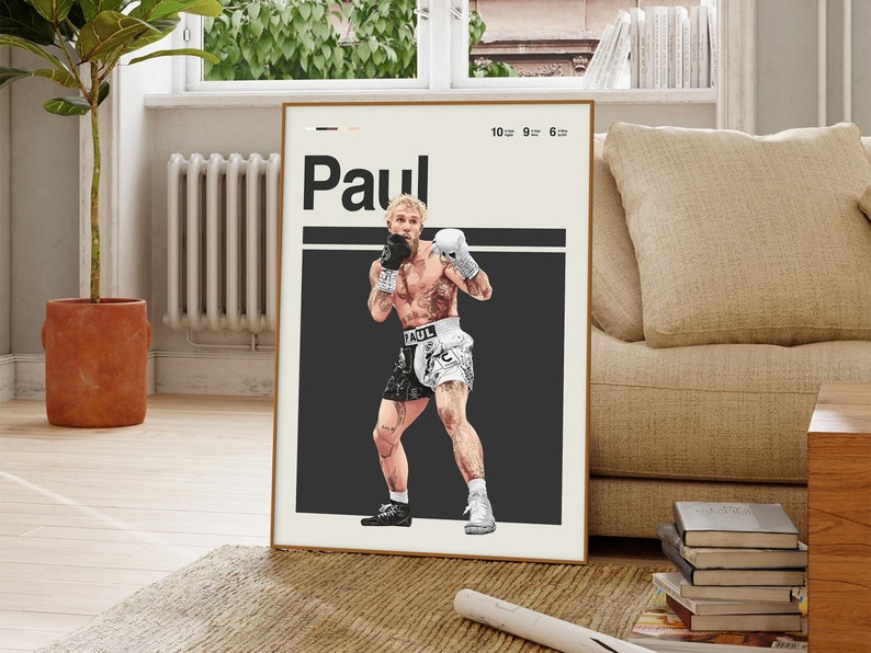 Jake Paul Poster, Boxing Poster, Modern Boxing Print, Minimalist Boxing ...