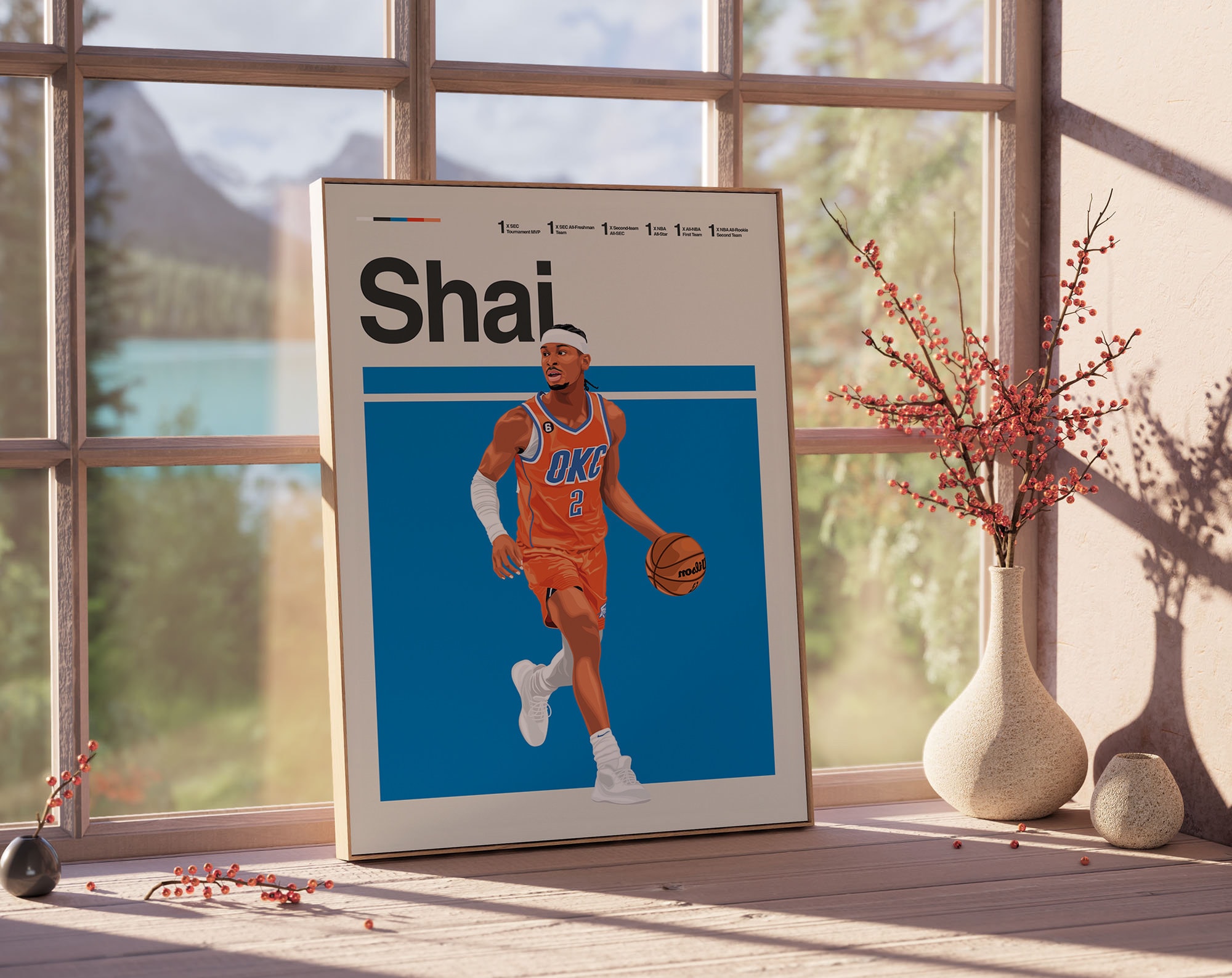 Shai Gilgeous-alexander Poster, Basketball Poster, NBA Basketball Print ...