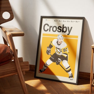 Sidney Crosby Poster, Hockey Poster, Modern Hockey Print, Minimalist ...