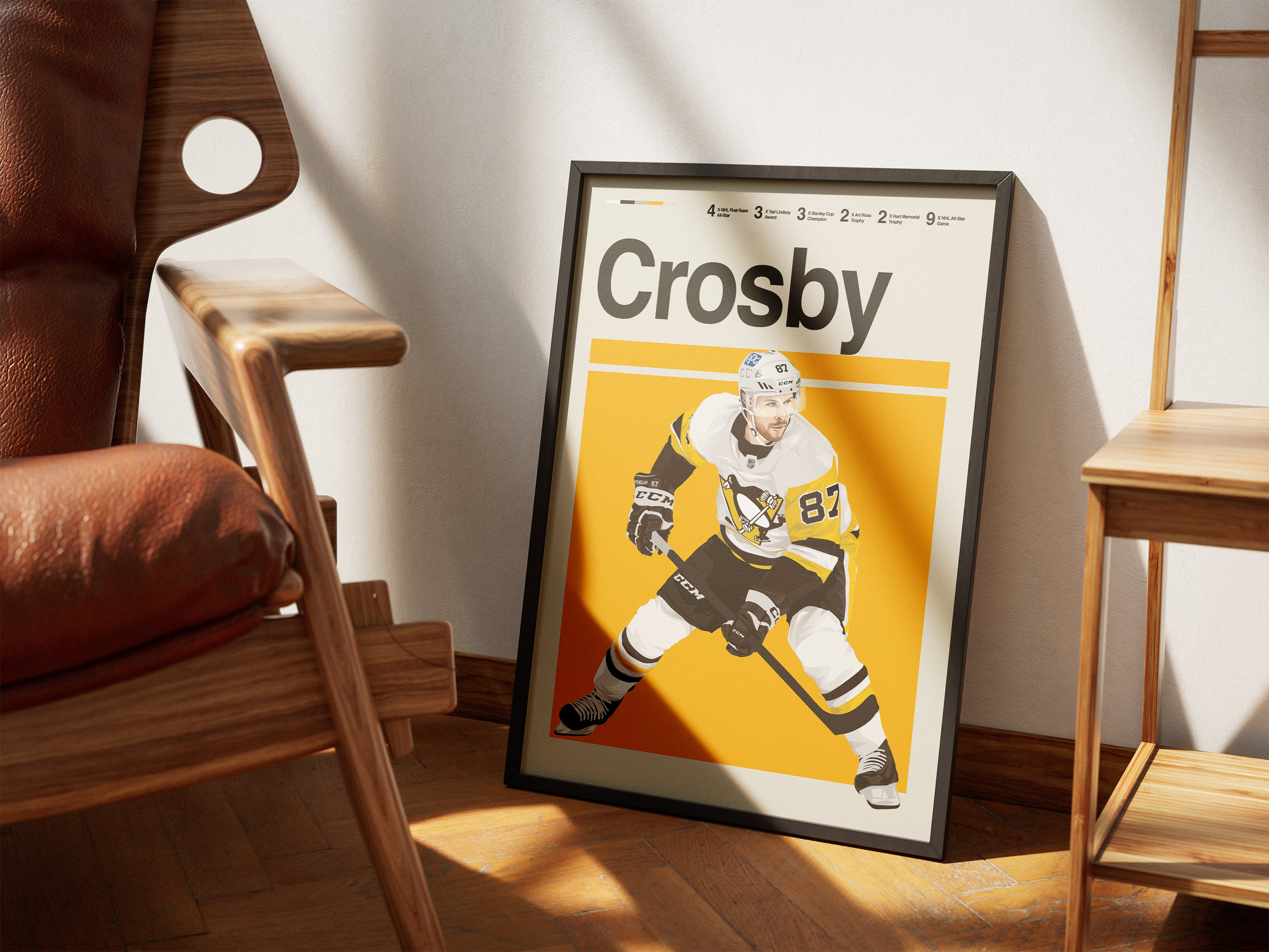 Sidney Crosby Poster, Hockey Poster, Modern Hockey Print, Minimalist ...