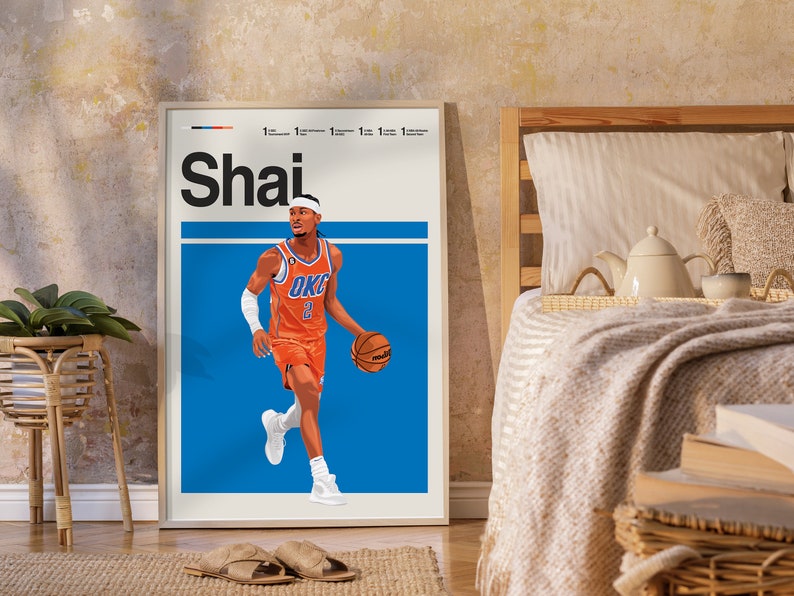 Shai Gilgeous-alexander Poster, Basketball Poster, NBA Basketball Print ...