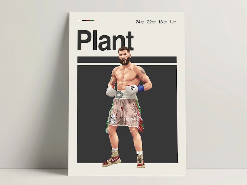 Caleb Plant Poster, Boxing Poster, Modern Boxing Print, Minimalist ...