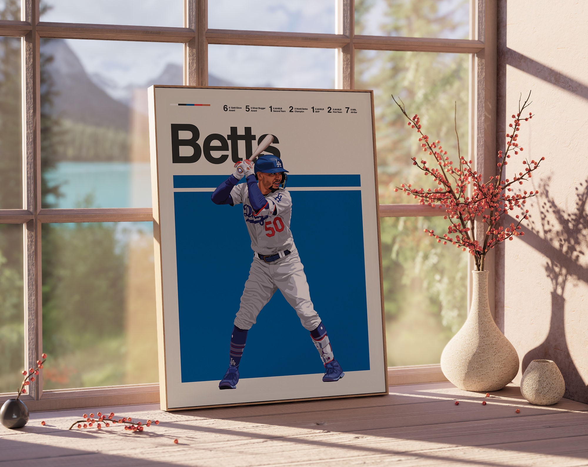 Mookie Betts Poster, Baseball Poster, MBL Baseball Print, Baseball Wall ...