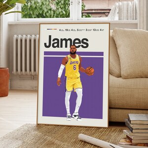 Lebron James Poster, Basketball Poster Download NBA Basketball Print ...