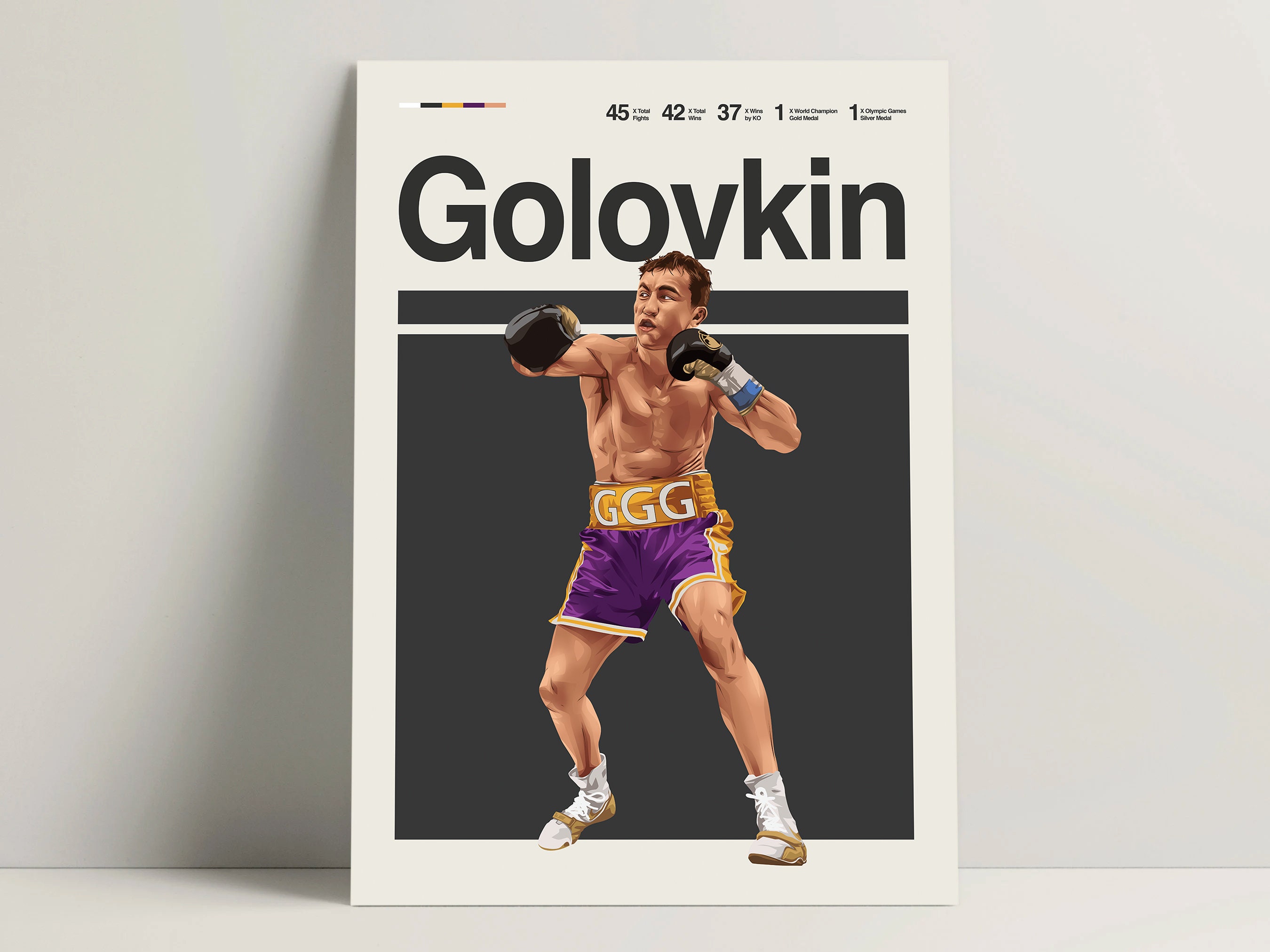 Gennady Golovkin Poster, Boxing Poster, Modern Boxing Print, Minimalist ...