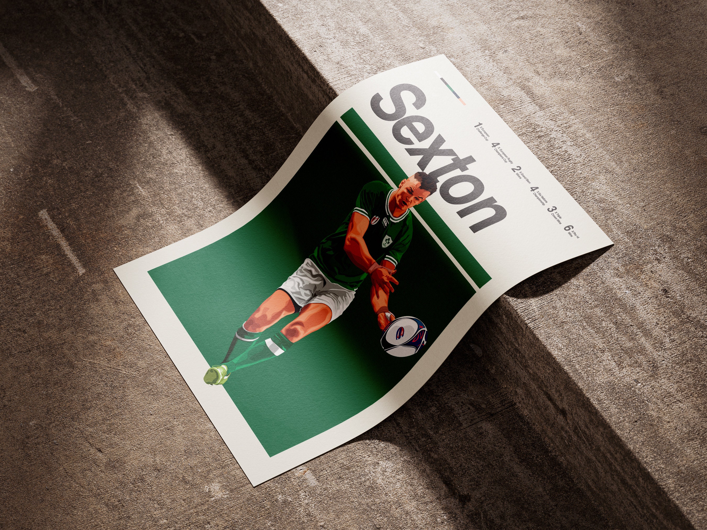 Johnny Sexton Poster, Rugby Poster, Modern Irish Rugby Print ...