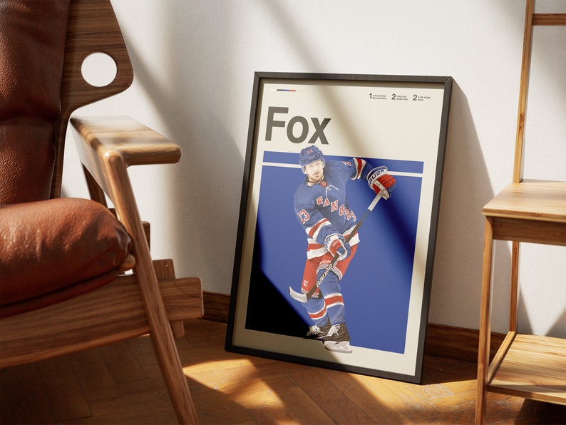 Adam Fox Poster, Hockey Poster, Modern Hockey Print, Minimalist NHL ...