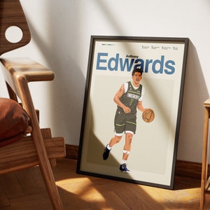 Anthony Edwards Poster, Basketball Poster, NBA Basketball Print ...