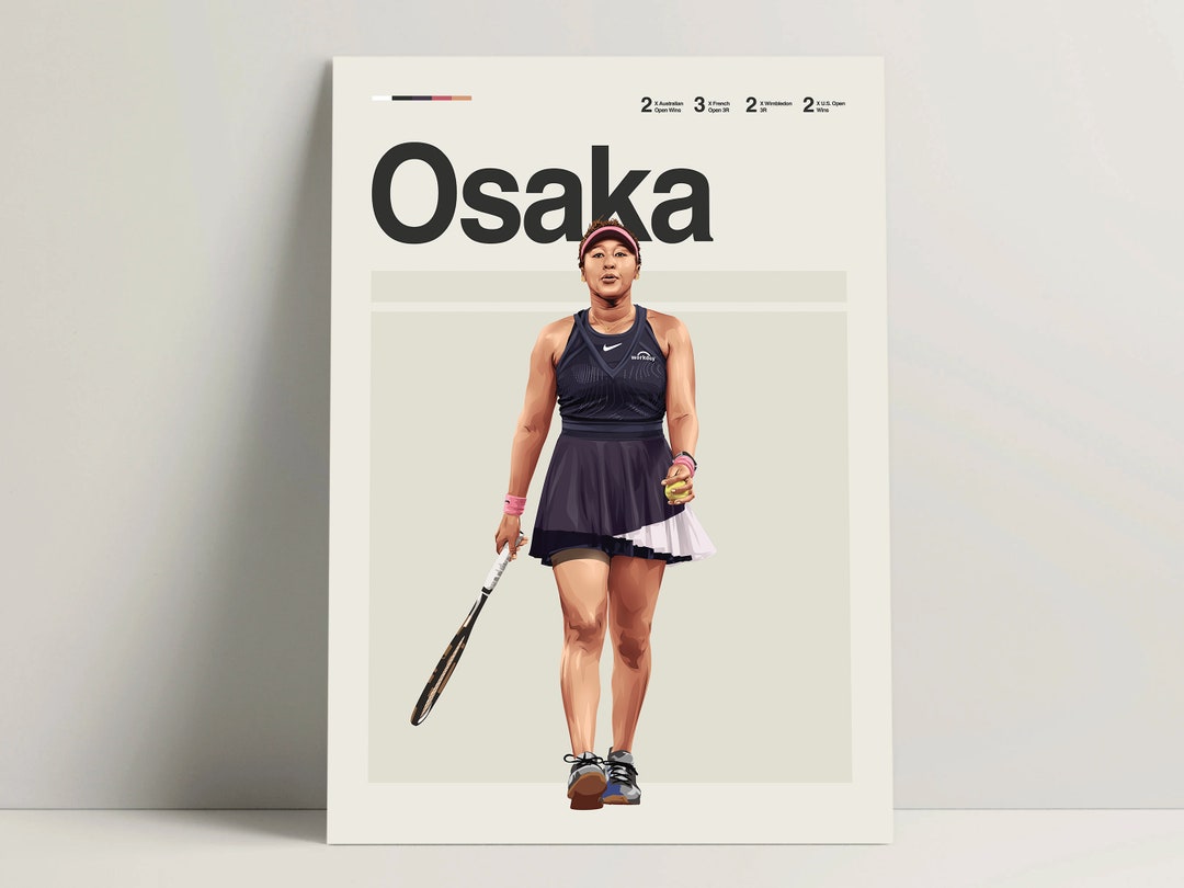 Naomi Osaka Poster, Tennis Poster, Modern Tennis Print, Minimalist ...