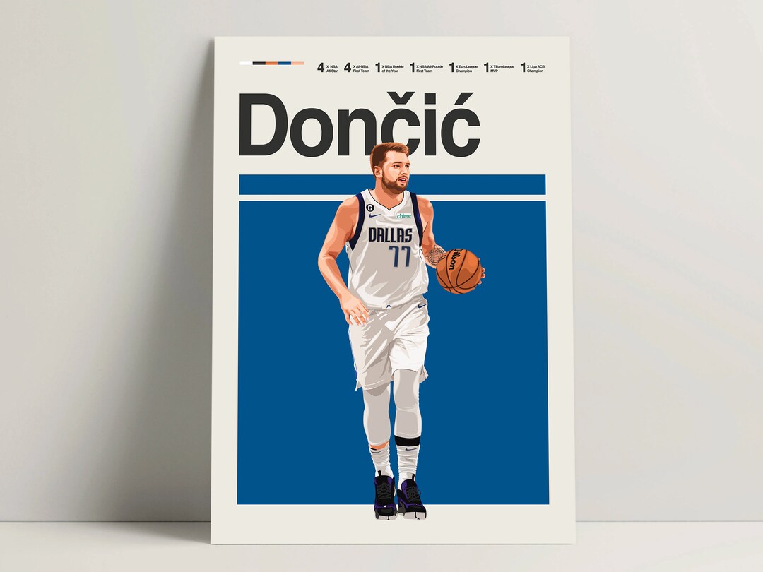 Luka Doncic Poster, Basketball Poster, NBA Basketball Print, Basketball ...