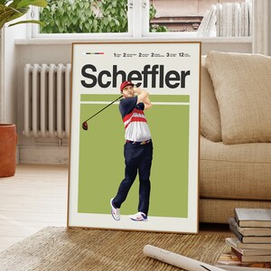 Scottie Scheffler Poster, Golf Poster, Modern Golf Print, Scheffler ...