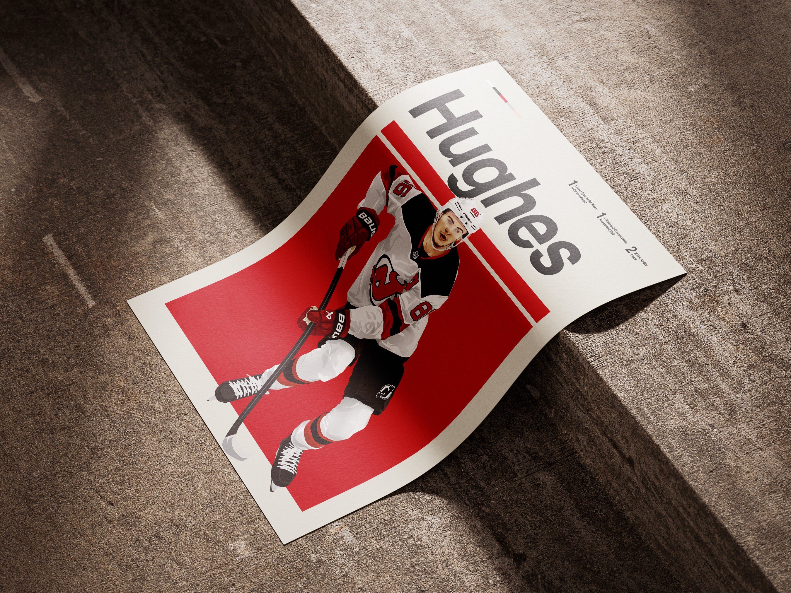 Jack Hughes Poster, Hockey Poster, Modern Hockey Print, Minimalist NHL ...