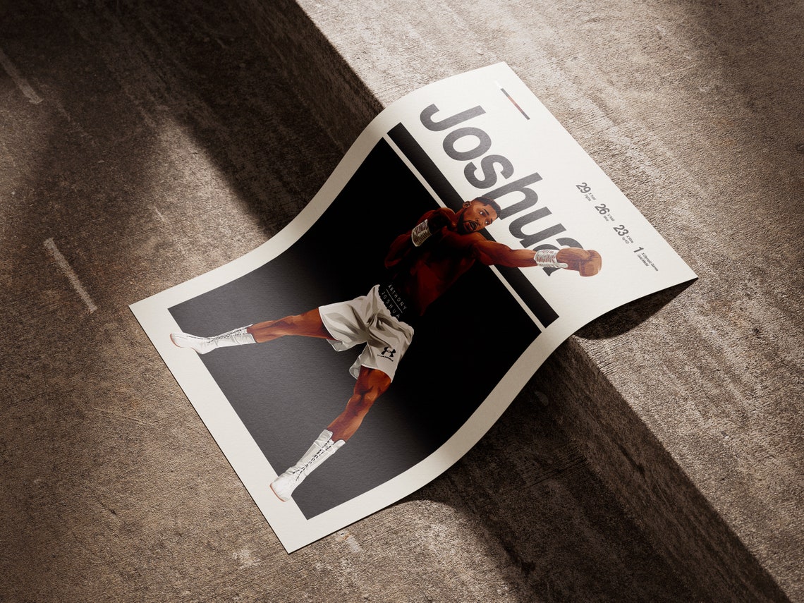 Anthony Joshua Poster, Boxing Poster, Modern Boxing Print, Minimalist ...