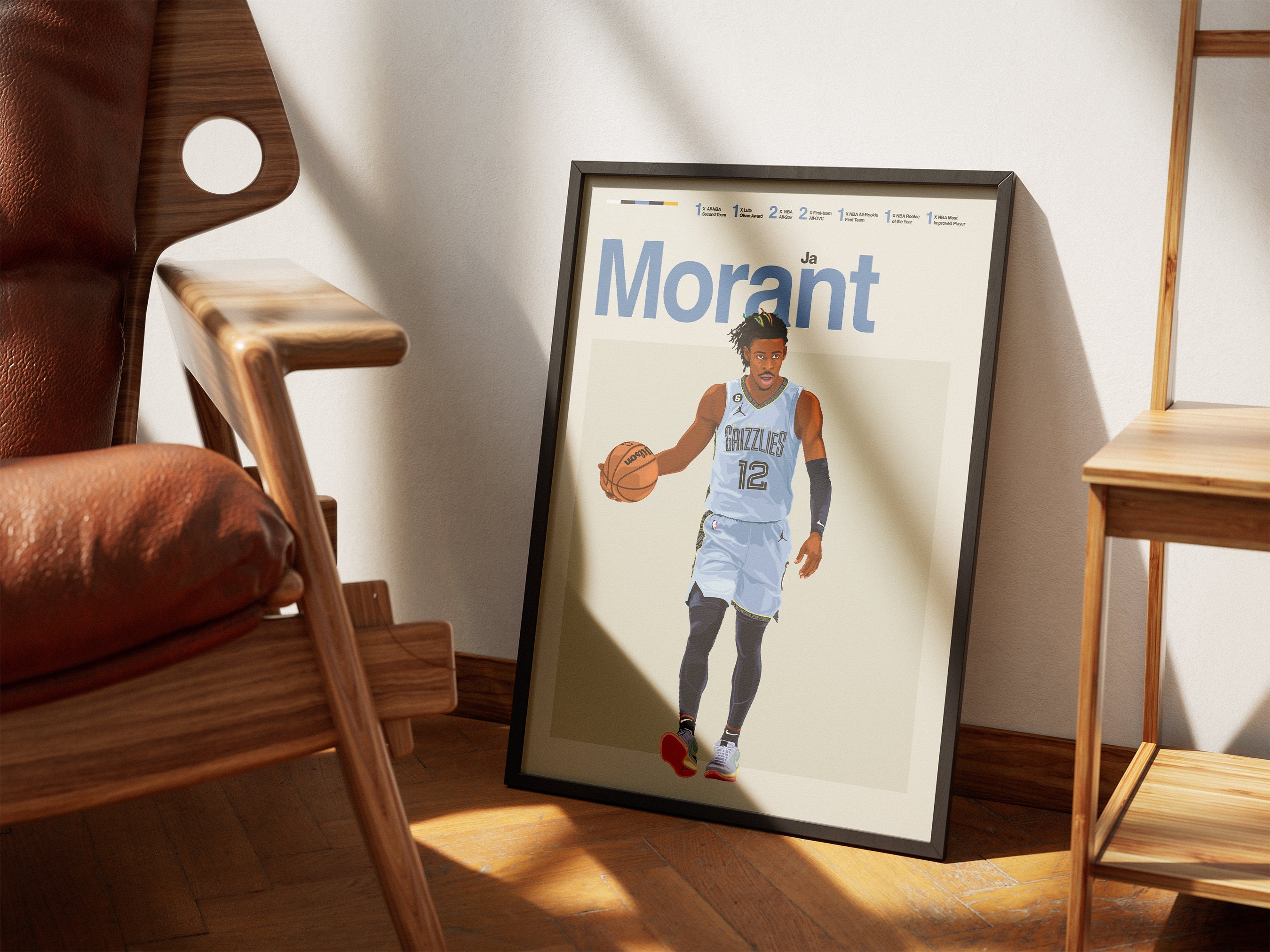 Ja Morant Poster, Basketball Poster, NBA Basketball Print, Basketball ...