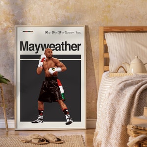 Floyd Mayweather Poster, Boxing Poster, Modern Boxing Print, Minimalist ...