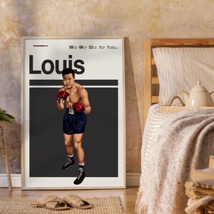 Joe Louis Poster, Boxing Poster, Modern Boxing Print, Minimalist Boxing ...