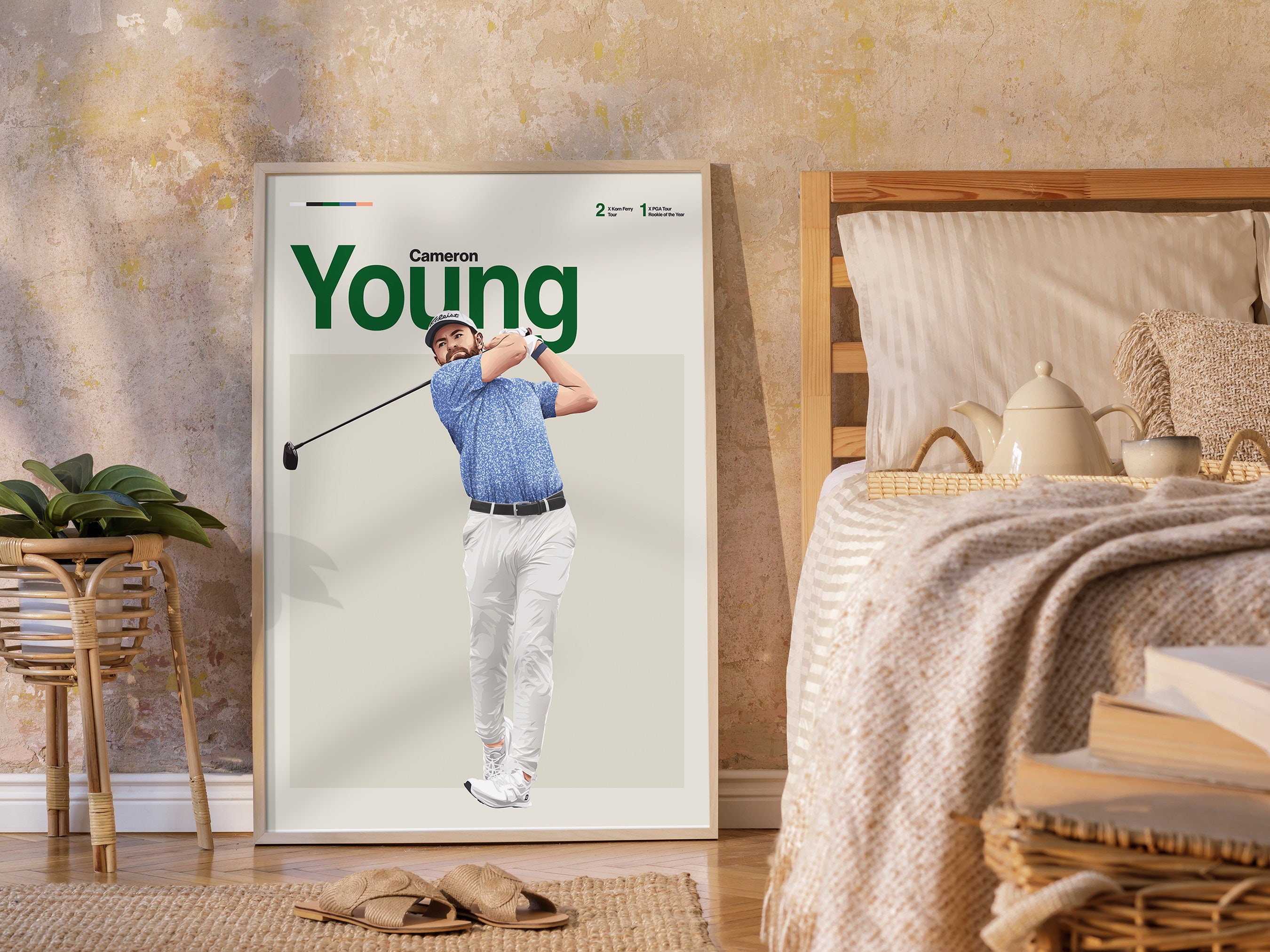 Cameron Young Poster, Golf Poster, Modern Golf Print, Minimalist Golf ...