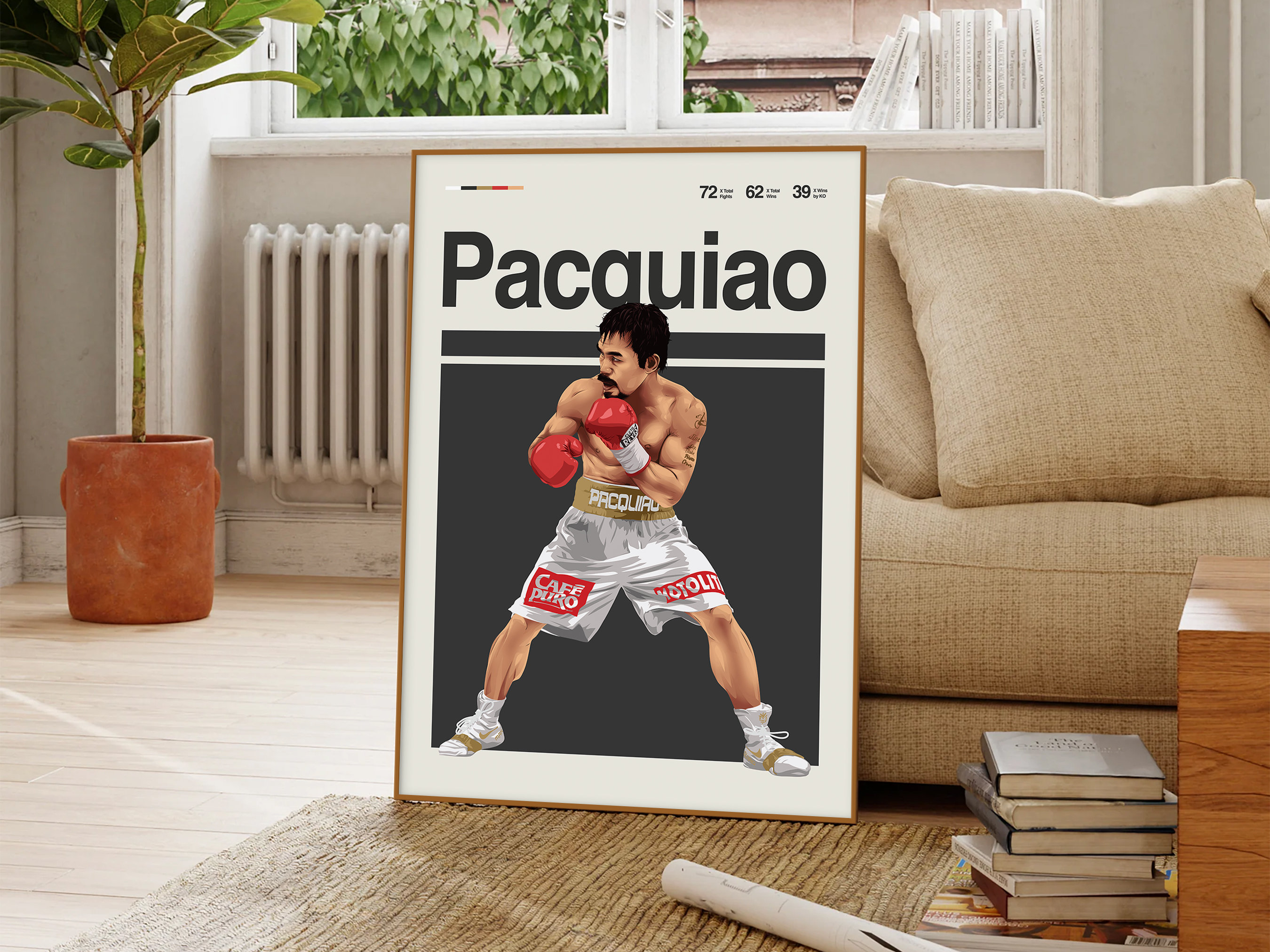 Manny Pacquiao Poster, Boxing Poster, Modern Boxing Print, Minimalist ...