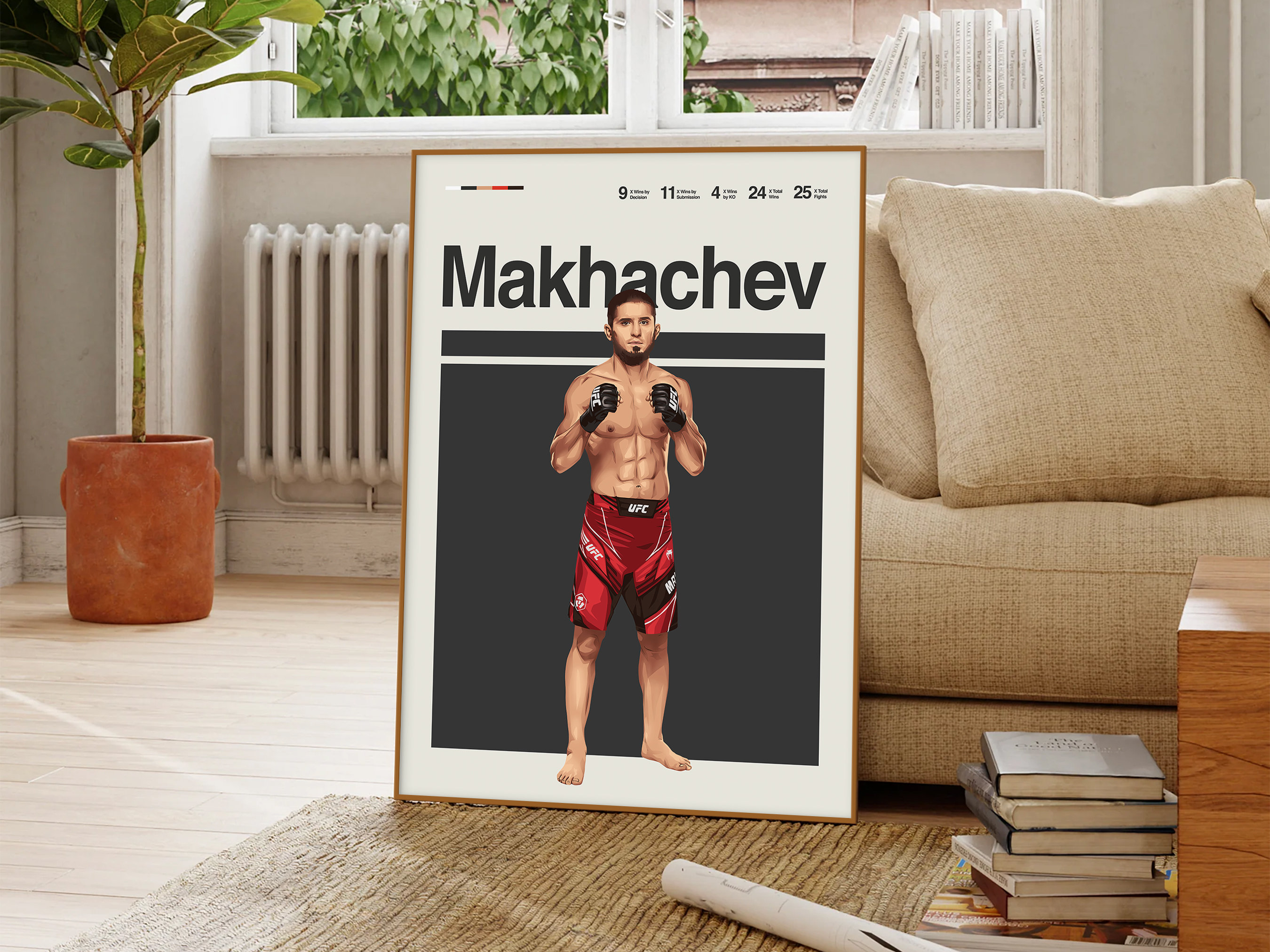 Islam Makhachev Poster, MMA Poster, Modern Mma Print, Minimalist Mixed ...